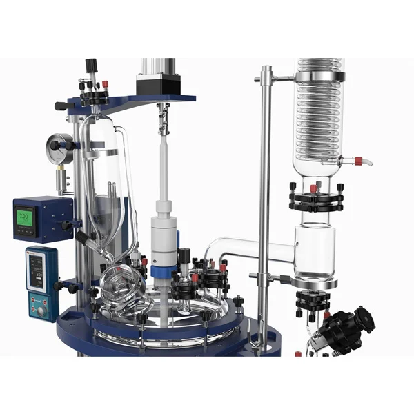 Vacuum Mixing Reaction Vessel 50l Glass Reactor Distillation Extraction ...