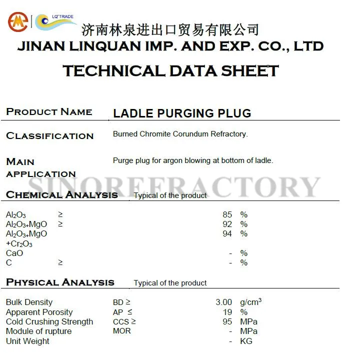 Housing Block For Purge Plug - Buy Well Block And Slot Plug Porous Plug ...