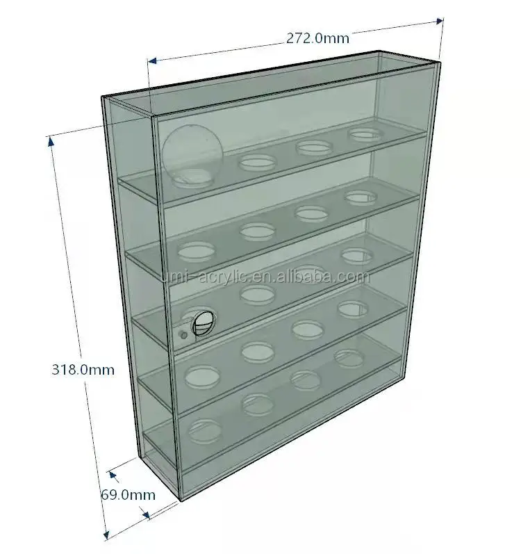 Wall Mounted Clear Acrylic Display Case for Anime Figures