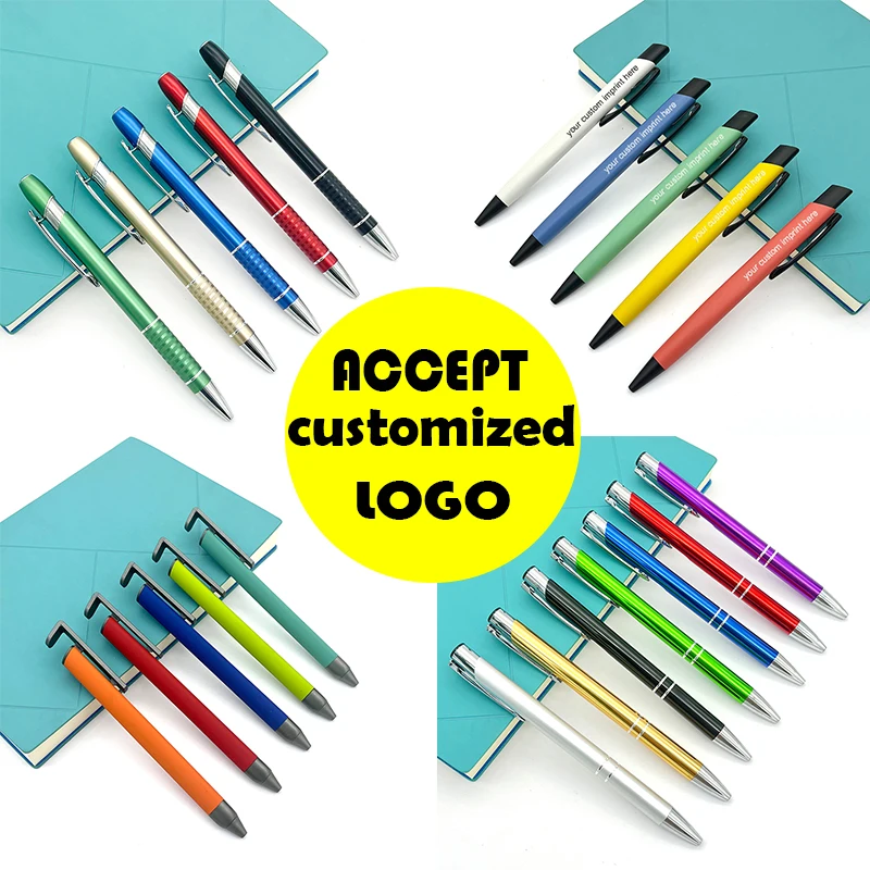 Promotional Custom Metal Click Slim Pens with Rose Gold