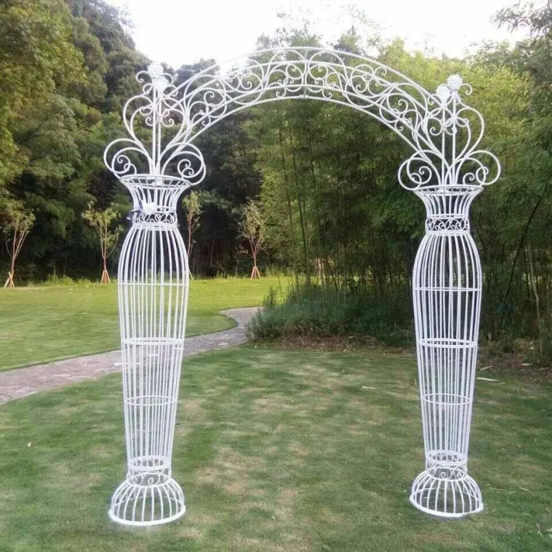 Outdoor Metal Self Assembly Wedding Arch Garden Flower Stand Arch For ...
