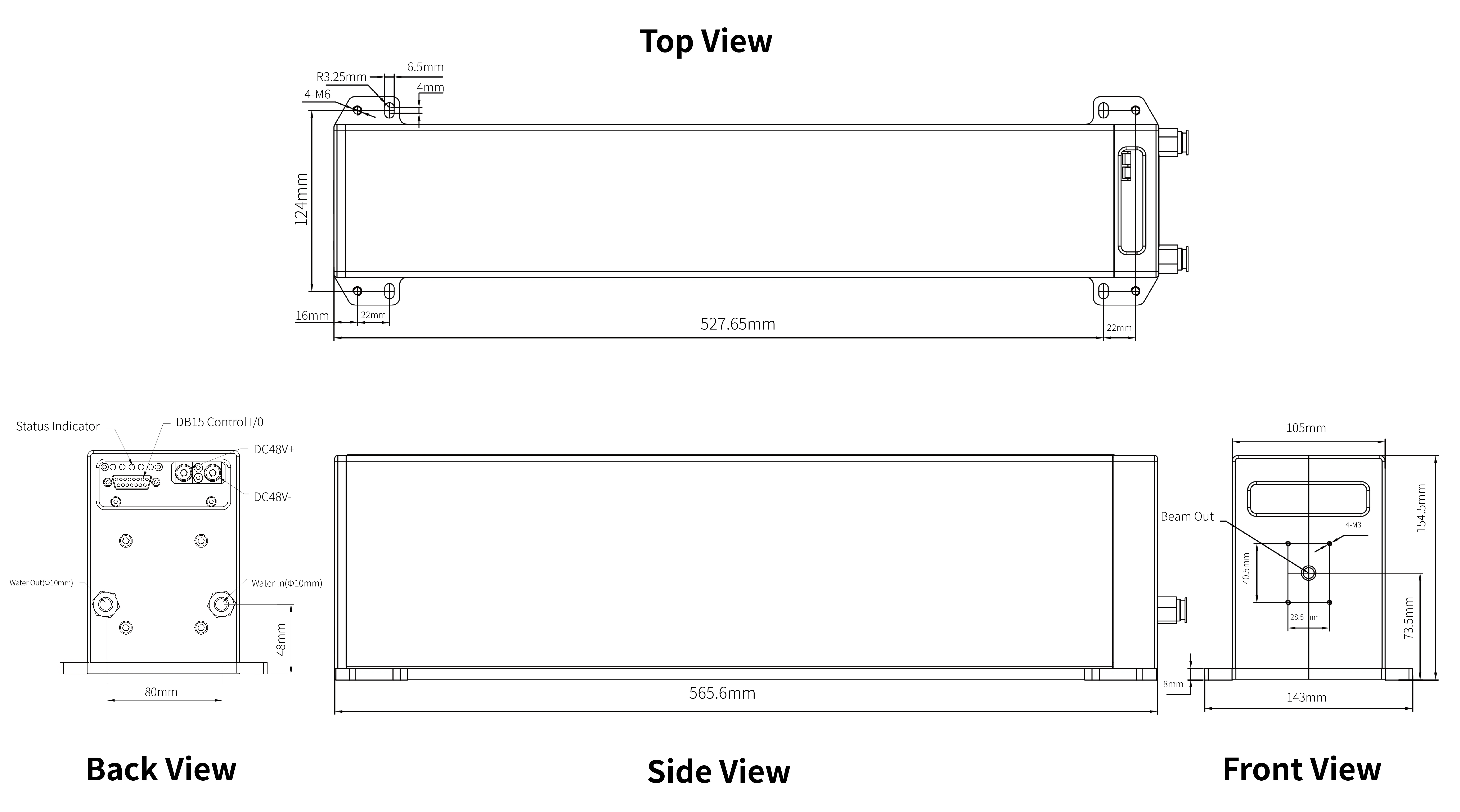 Zamia 10.6um 80W 100W Metal RF CO2 Laser Tube for Engraving