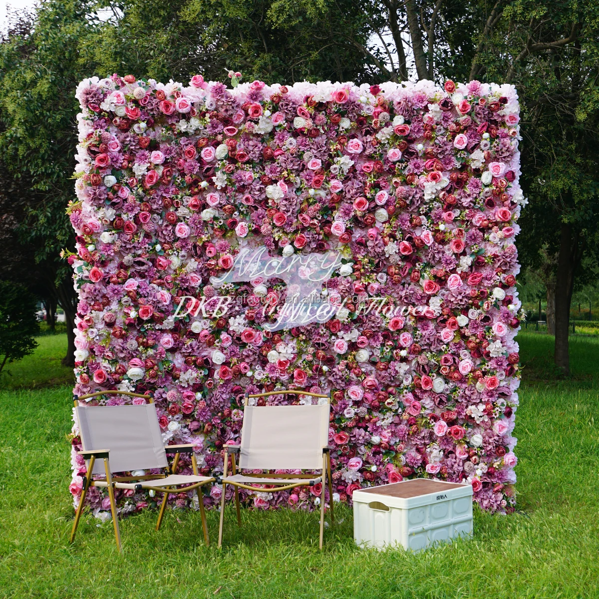 Dkb High Quality Silk Floral Panel Custom 5d/8d Artificial Rose Flower ...