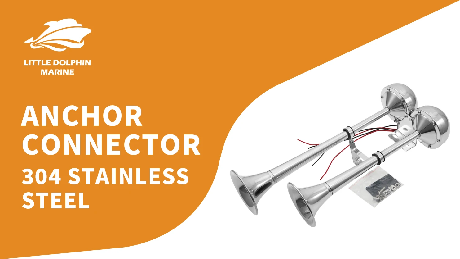 Little Dolphin Marine Stainless Steel Single Dual Twin Electric Trumpet ...