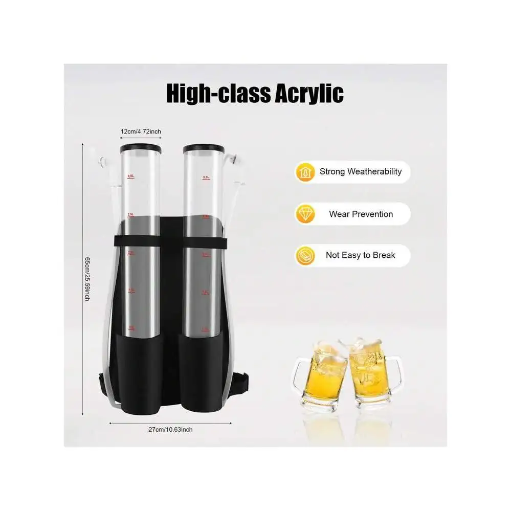 Portable 6L Double-Container Drink Dispenser Scale Backpack Dispenser ...