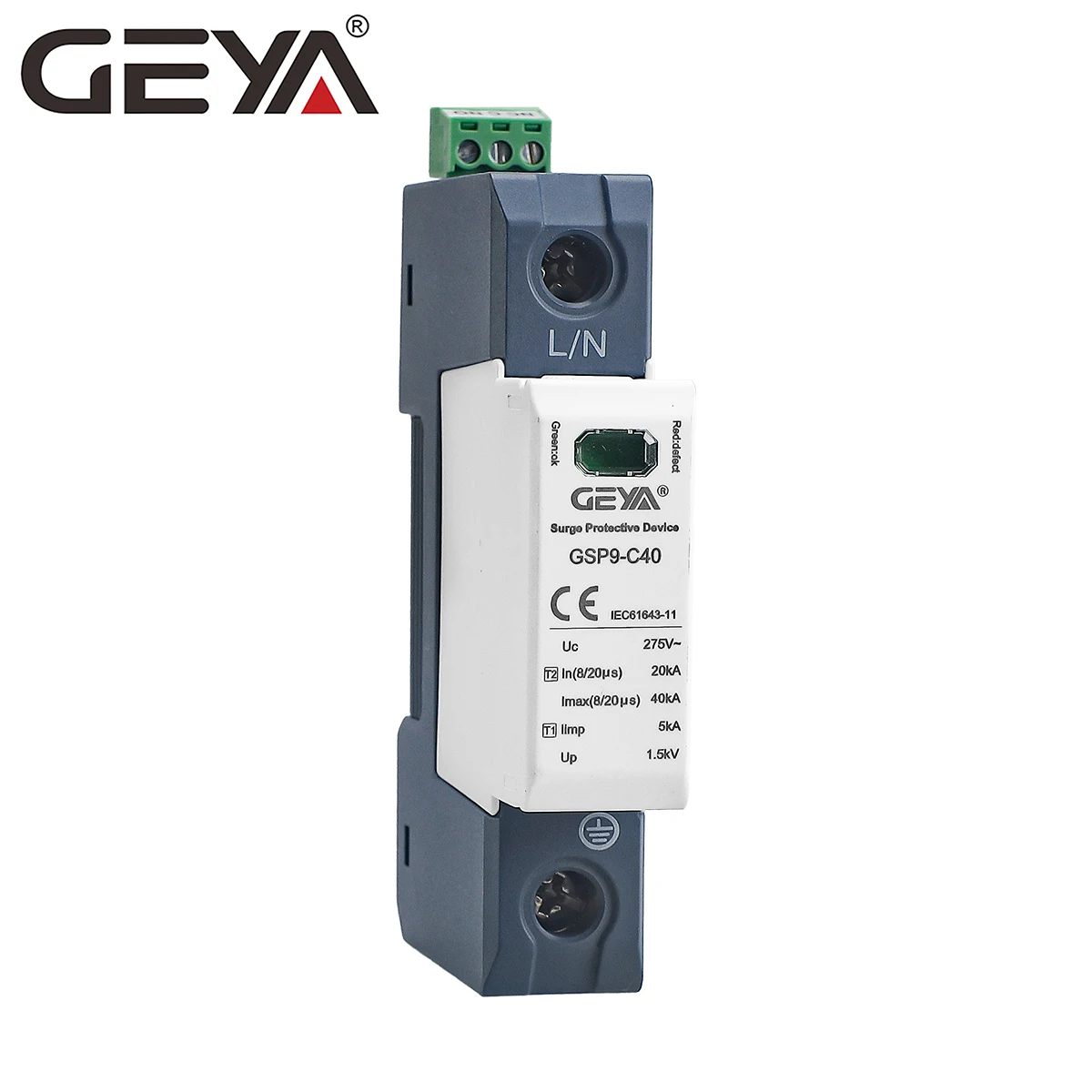 Geya Surge Protective Device Gsp9-d20 20ka 275v 2p Low Voltage Spd 20 Surge Arrester - Buy Spd ...