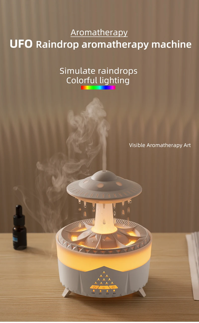 Noiseless Portable Humidifier with Aromatherapy & LED Light