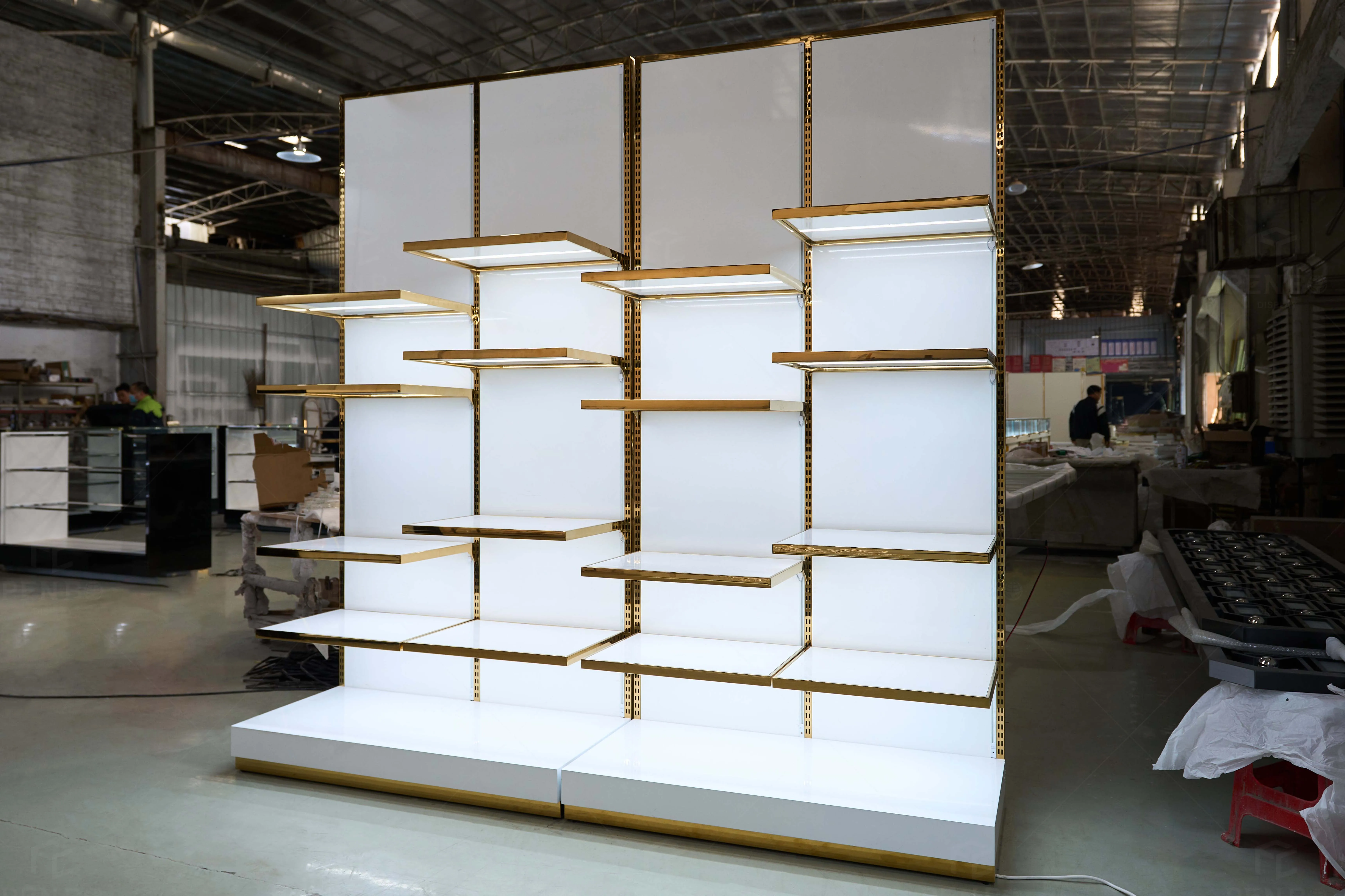 Customizable Modern Wooden Grocery Store Decorative Shelves