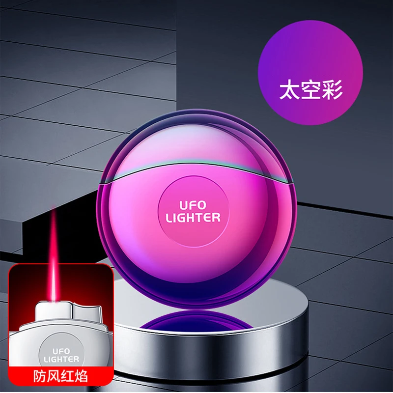 UFO Lighter Windproof Red Flame Butane Gas Lighter Magnetic Suction ...