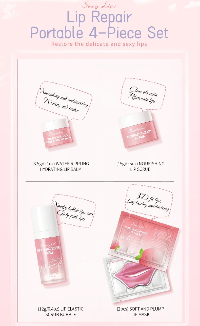 Natural Travel Lip Skin Care Set - Exfoliate & Moisturize