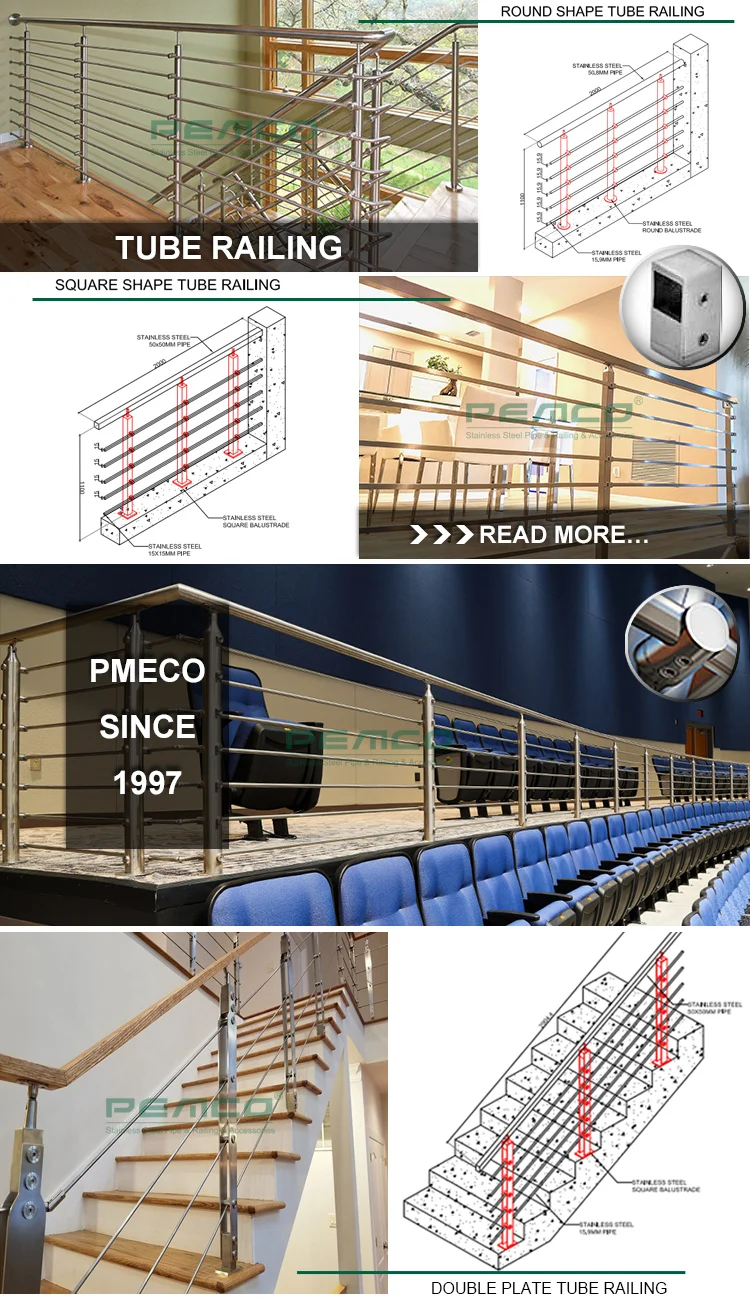 Square Tube Railing Design - Stainless Steel Handrails