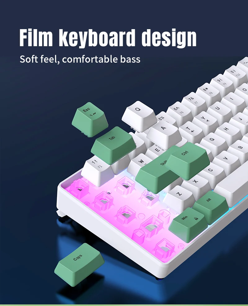 CSX K701 60% Keyboard 68 Keys Hot Swappable Anti-ghosting Wired BT Mini ...