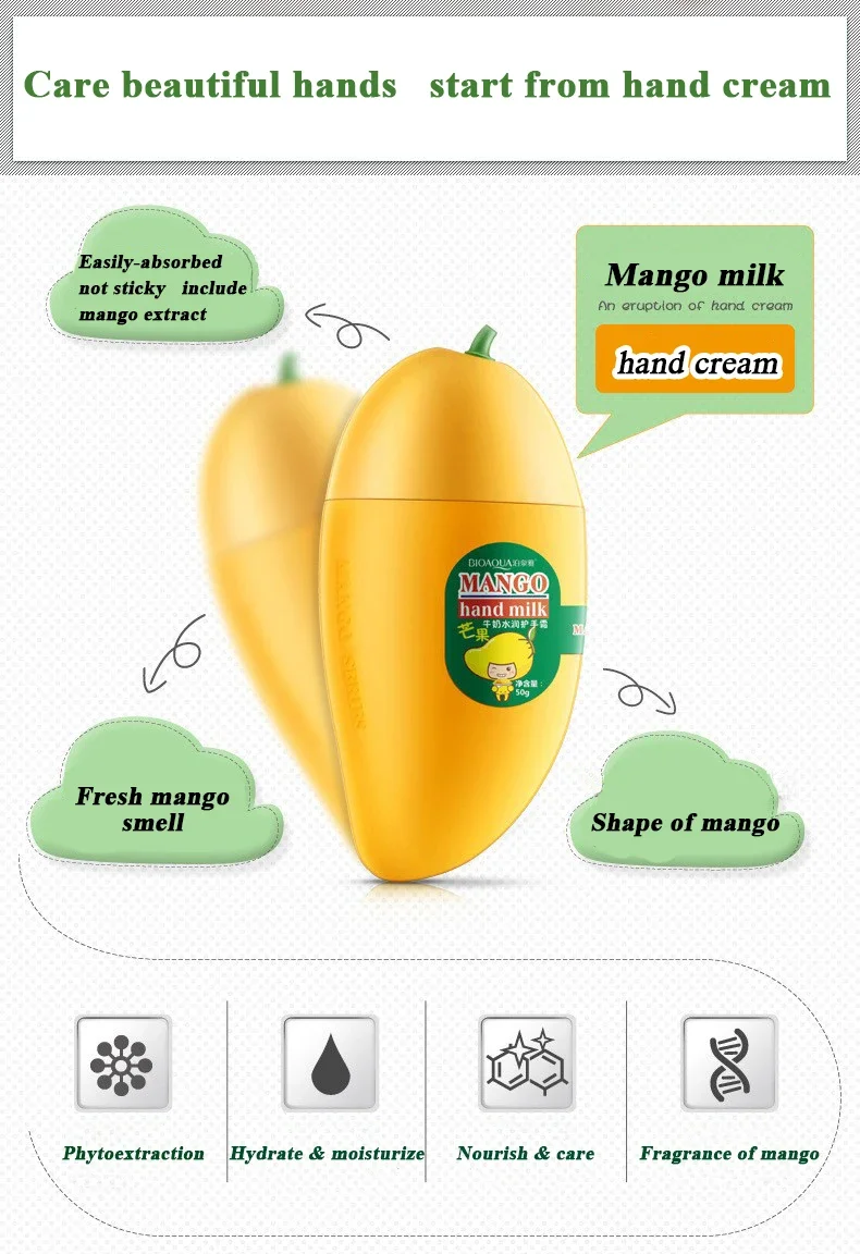 OEM BIOAQUA Mango Milk Hand Cream - Moisturizing & Nourishing