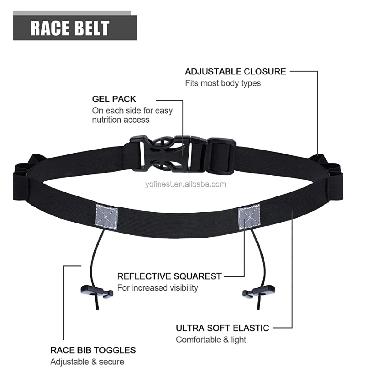 Race Number Belt With Woven Logo For Triathlon - Buy Race Number Belt ...