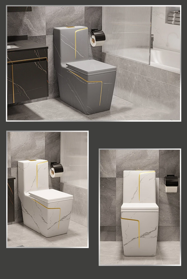 Inodoros Modernos Luxury Gold Black Porcelain Water Closet Ceramic One Piece Bathroom Wc Bowl ...