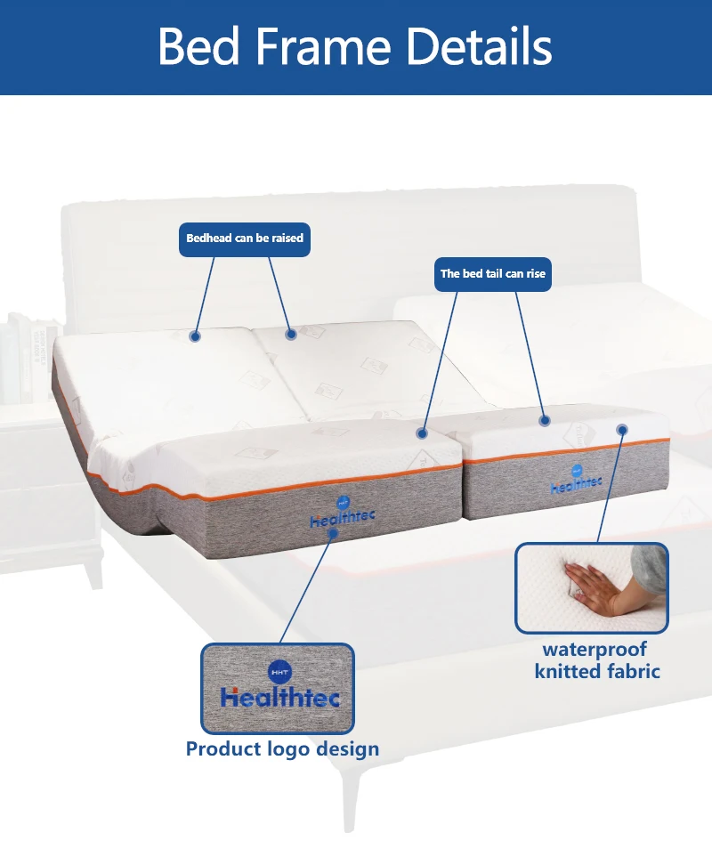 Wireless Remote Control Adjustable Electric Bed With Massager Okin ...