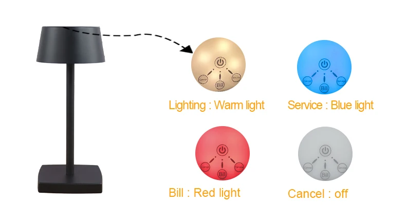 European Mini Rechargeable Cordless Touch Table Lamp Indoor Outdoor ...