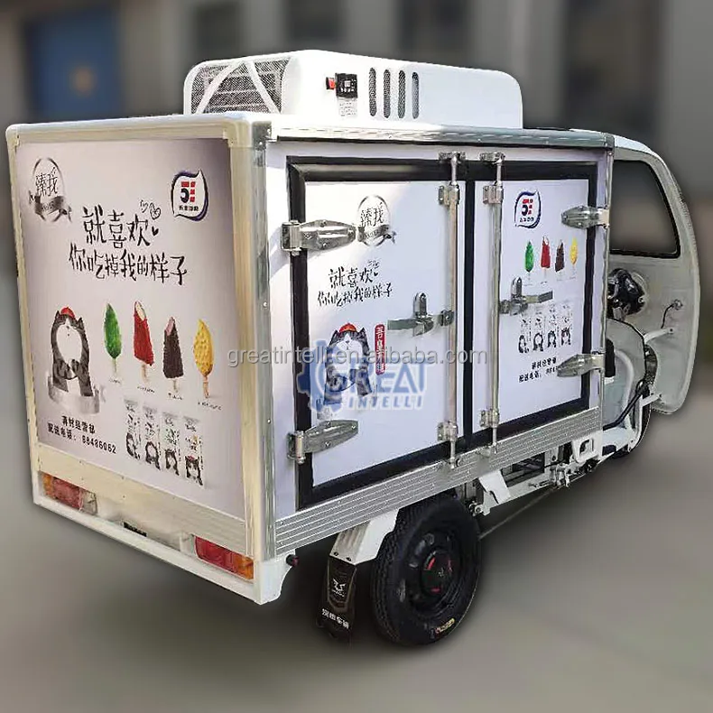 Mini Cold Room Refrigerated Truck Electric Food Cart with Sink Freezer ...