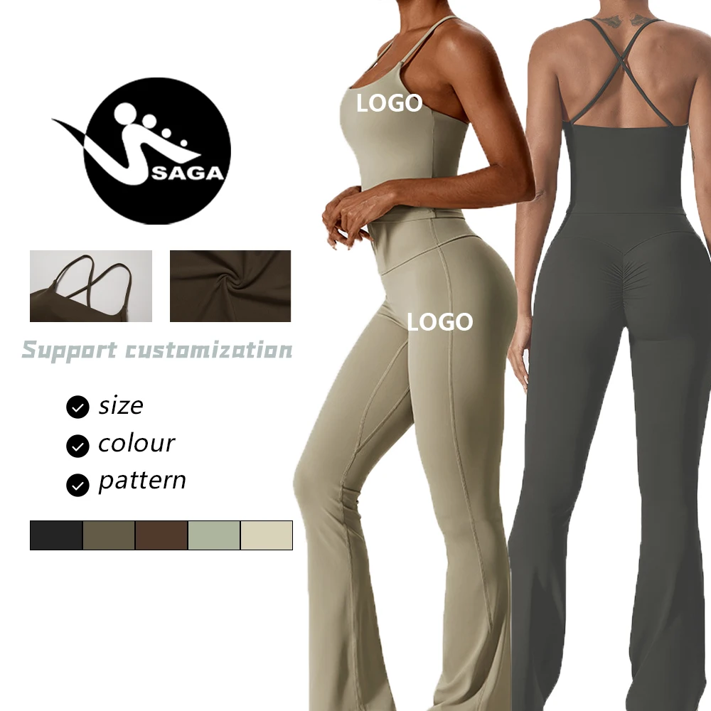 Backless Sports Jumpsuit Woman Fitness Overalls One Piece Shorts Sport ...