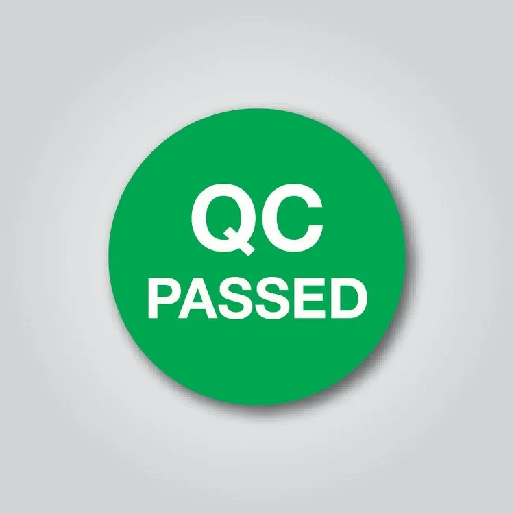 30mm Diameter Green "QC Passed" Label Stickers for Quality Control