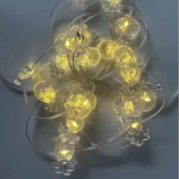 2m 20 Led 2aa Battery Box Pineapple Fruit Lamp Copper Wire Led String ...