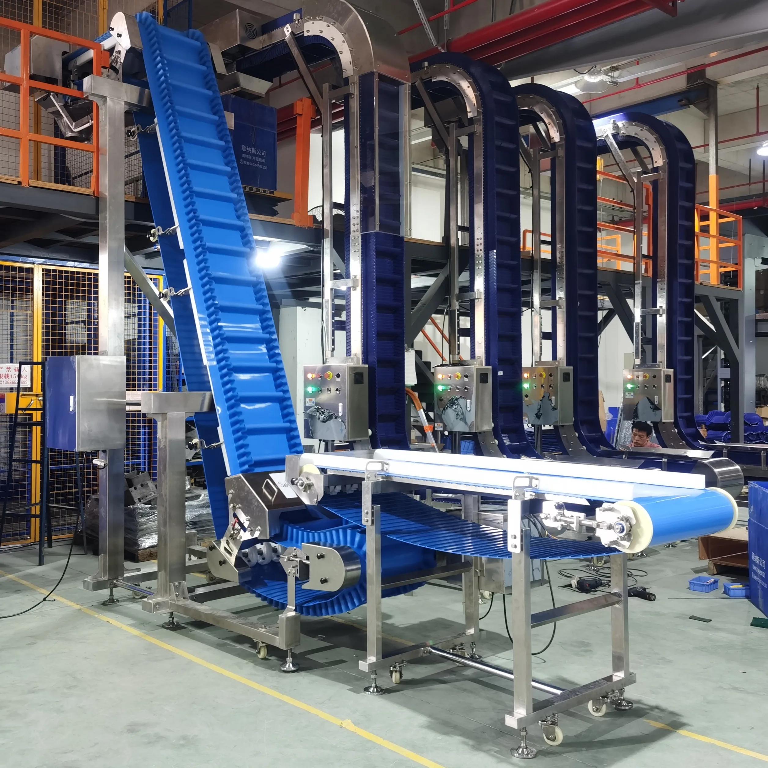 Z Type PU Food Grade Belt Conveyoer with Stainless Steel