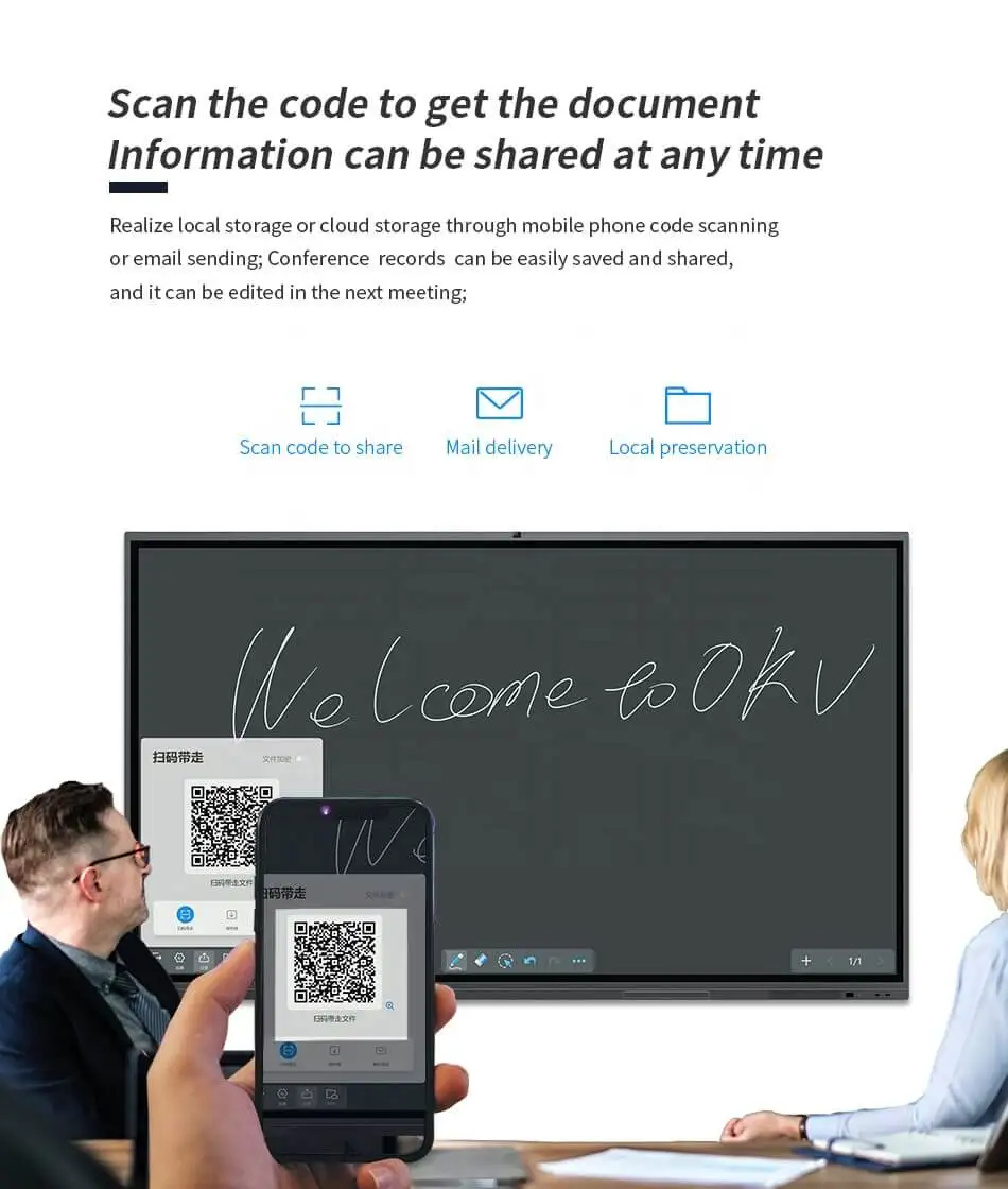 4K Interactive Flat Panel with 8MP Camera - 20 Touch Points