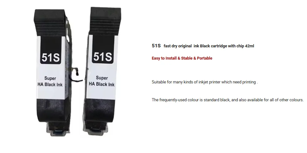 Wholesale Cheap Price New Genuine Compatible 42ml Black 51s Fast Dry ...