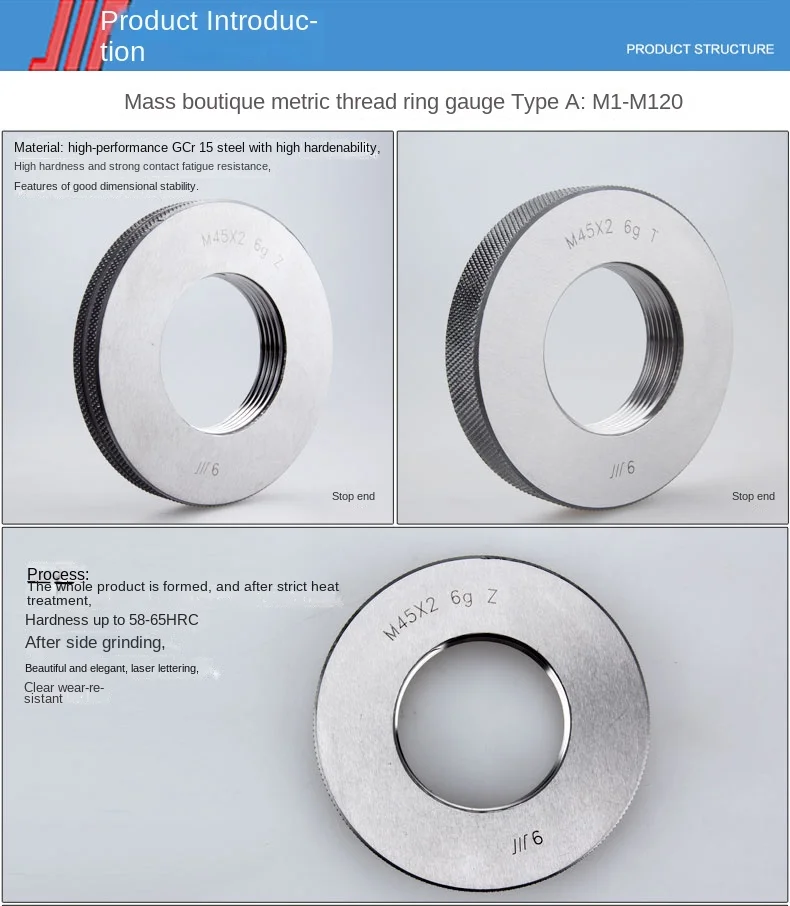 Precise M2 To M40 External Thread Ring Gauge Screw Measuring Tool Model ...