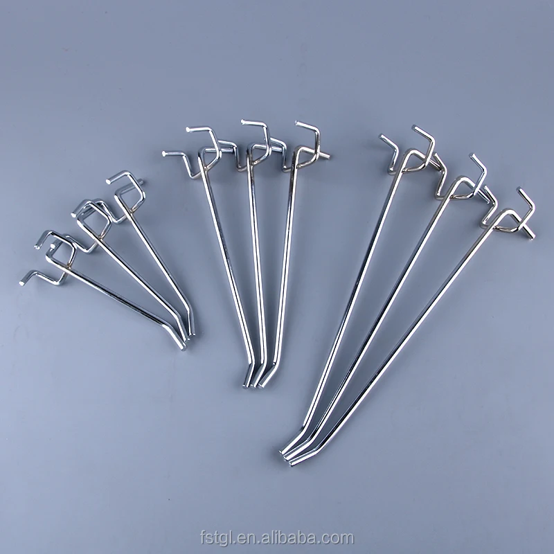 25mm Hole Spacing Steel Display Hooks Metal Plating Hanging Hooks For ...