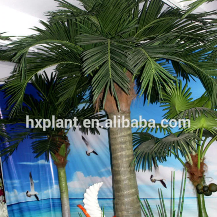 Artificial Outdoor Big Coconut Palm Tree Plastic Tall Fake Faux Tree ...