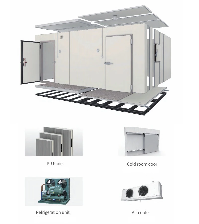 Industrial Walk in Prefab Blast Freezer Cold Room for Vegetable Fruits ...