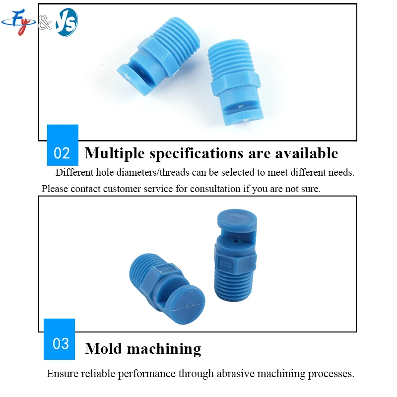 PP Plastic Wide-Angle Flat Fan Nozzle 120° Spray Industrial Cleaning ...
