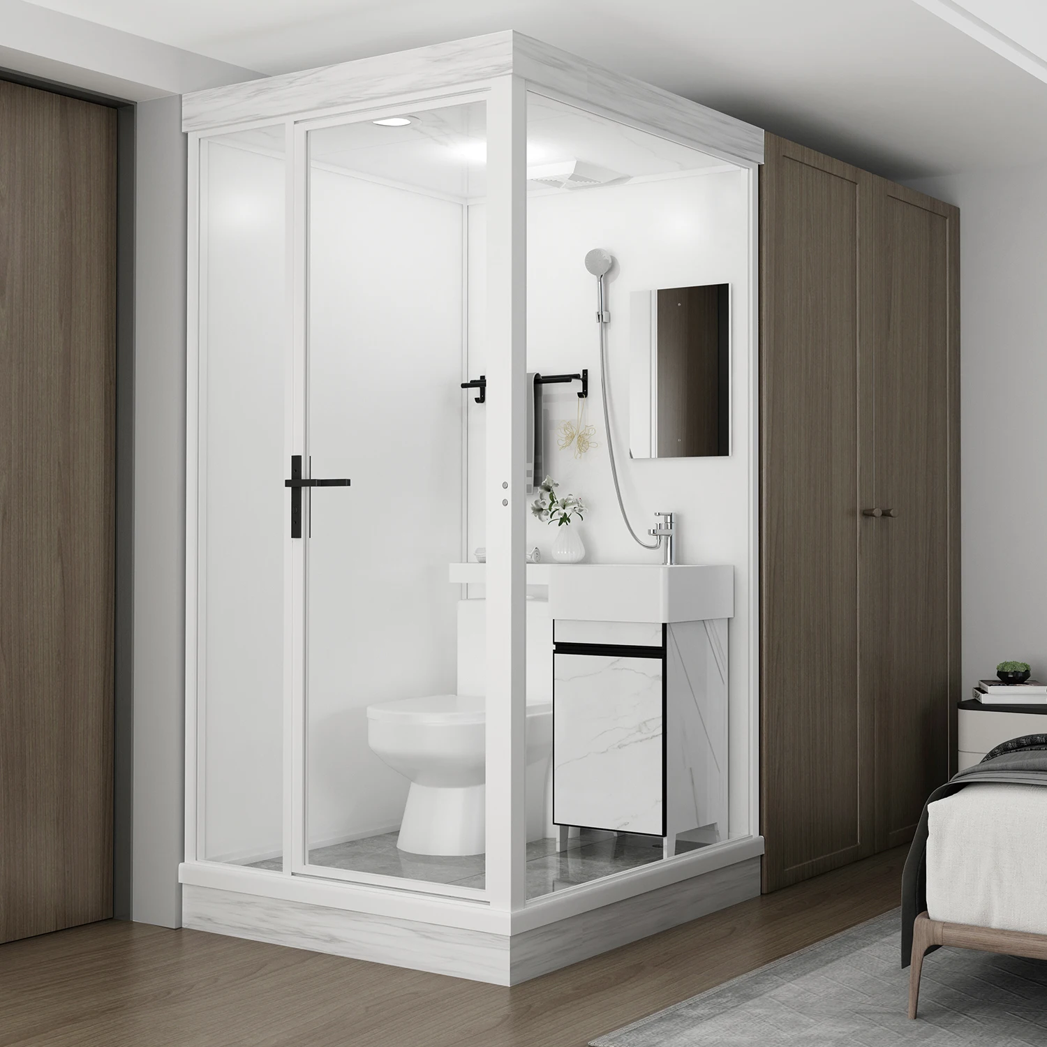 Modular Customization Douche Portable Tempered Glass Shower Partition ...