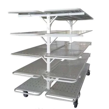 Double Sided Five Layer Iron Sheet Pine Cloth Frame Industrial Trolley ...