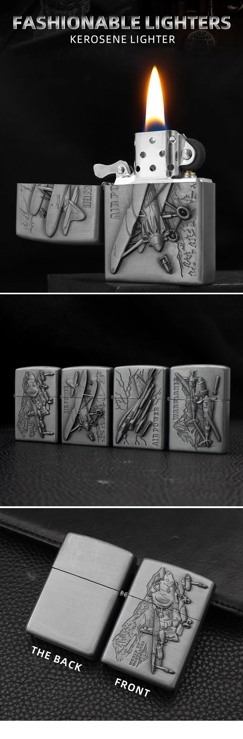 Jt6200 New Fighter Jet Relief Craft Kerosene Lighter Metal Retro ...