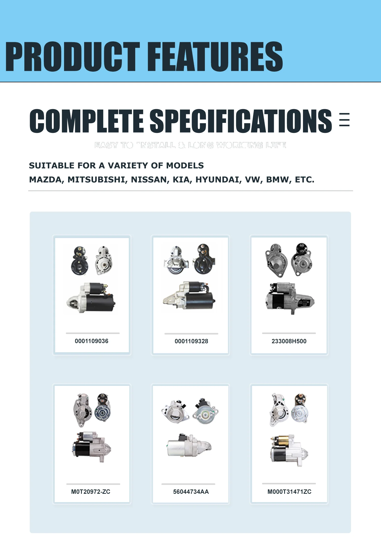 Engine Assembly Starter Motor M0TA0171 MITSUBISHI Car Starter| Alibaba.com