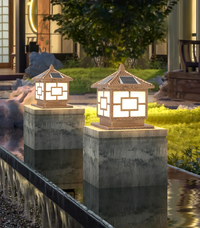 New Design Square Shape Led Pillar Lamp Post Outdoor Fits Wooden Posts ...