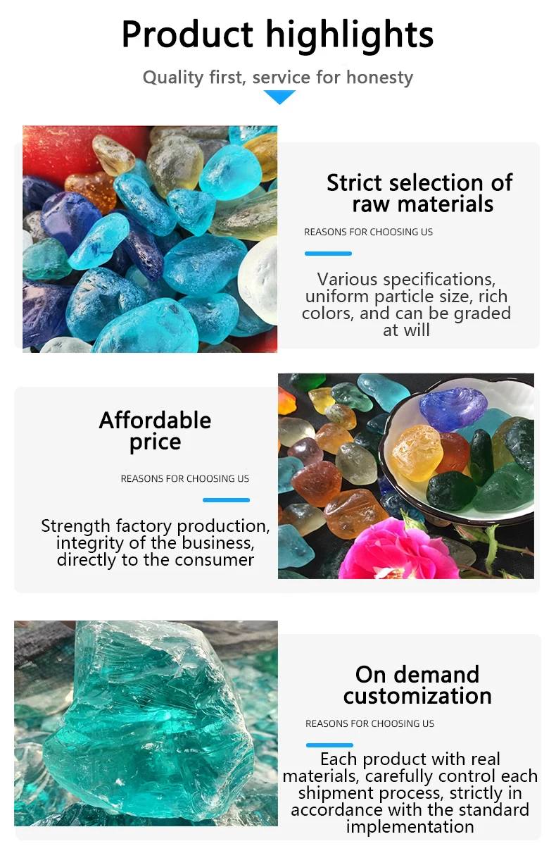 Natural Clear Landscape Glass Slag Rocks for Gabion Wall