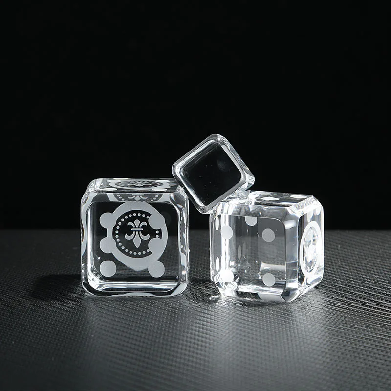 Custom Color Engraved Crystal Cube - Laser Etched Design Odm