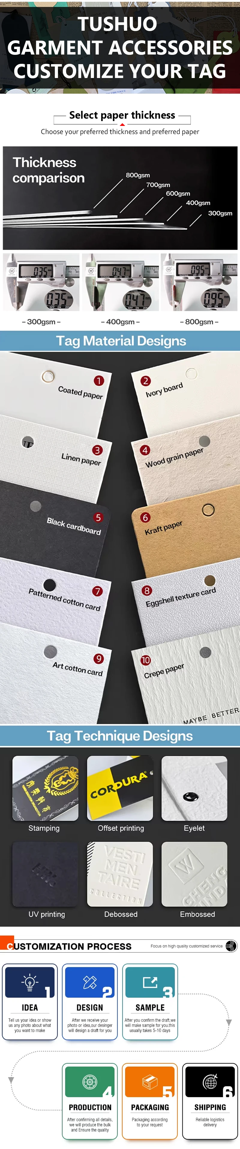 Customized Hang Tag Logo Embossed Matte Finishing Luxury