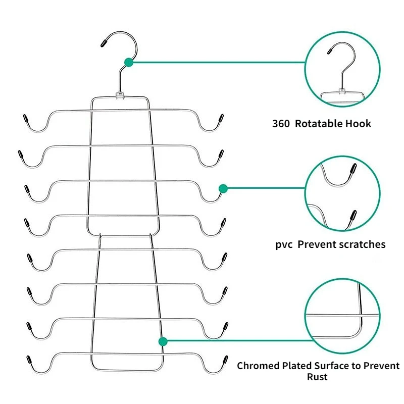 Multilayer Foldable Metal Bra Hanger 8 Layers Stainless Steel Folding ...