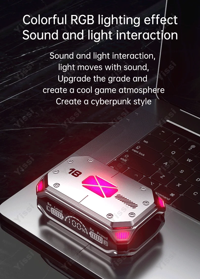 New M41 Tws Earphones Bt 5.2 Colorful Breathing Light Gaming Hifi Bass ...