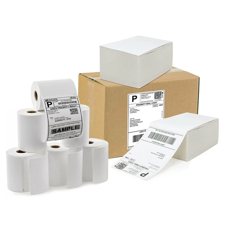 Blank White 100x150mm 6x4 Shipping Label Waterproof A6 Thermal Sticker ...