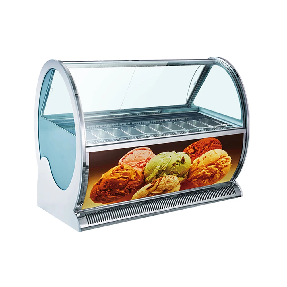 250l Gelato Ice Cream Showcase 220v/50hz Oem Luxury Ice Cream Display ...