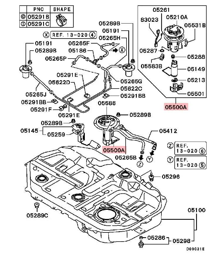 Car Fuel Pump For Mitsubishi Lancer Cs1a Cs2a Cs3a Cs6a Cs9a Mr566825 ...