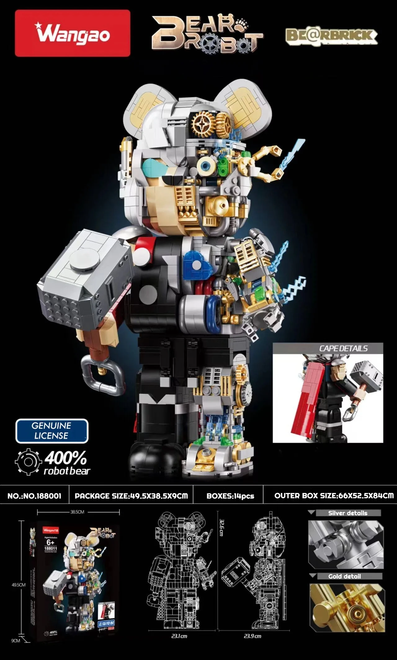 188011 Moc Creative Mechanical 3d Half-body Violent Super Hero Thor ...