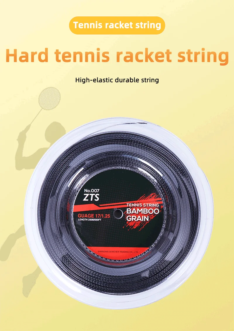 Durable 200M Long String Black or Orange Tennis Racket String