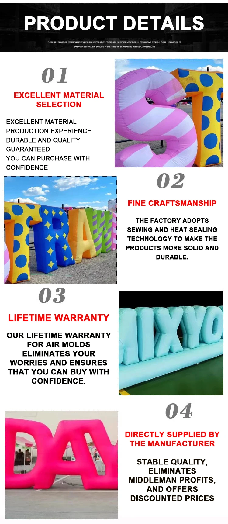 Customized Giant Inflatable Letters Balloon for Hanging Large ...