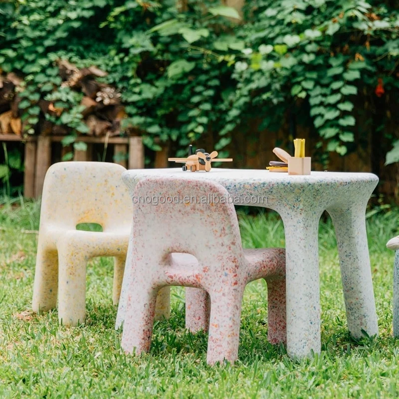 White Recycled Plastic Table and Chair - Modern & Durable